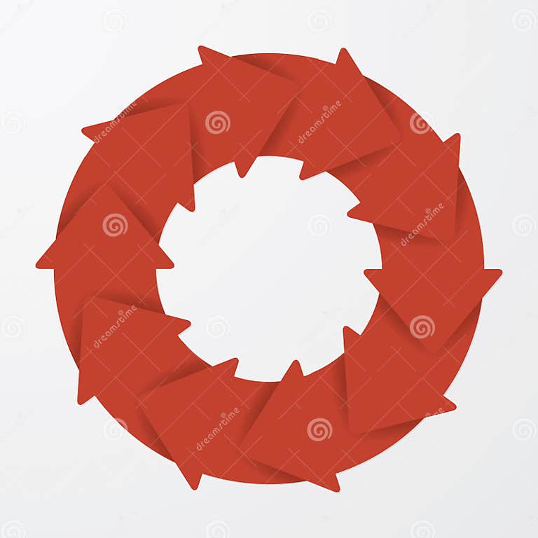 Vector Red Life Cycle Arrow Diagram. 10 Steps. Stock Vector ...