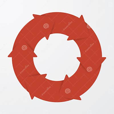 Vector Red Life Cycle Arrow Diagram. 8 Steps. Stock Illustration ...