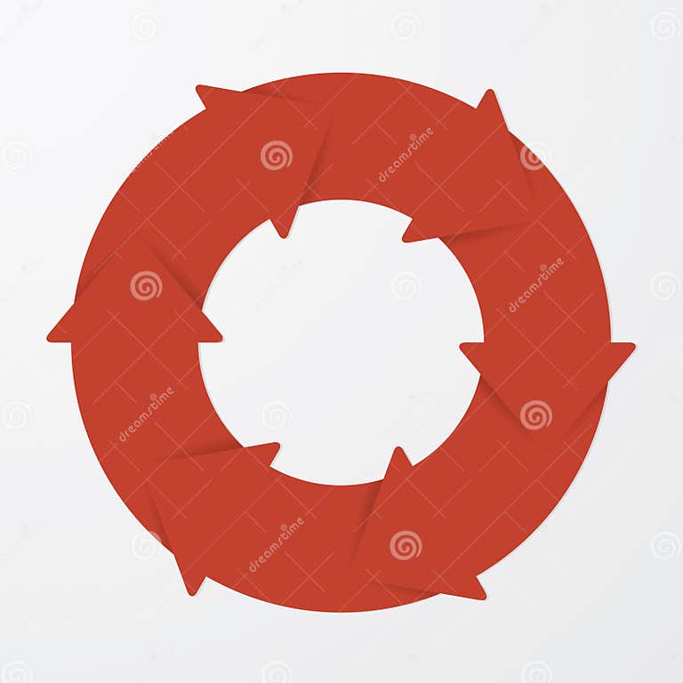 Vector Red Life Cycle Arrow Diagram. 8 Steps. Stock Illustration ...