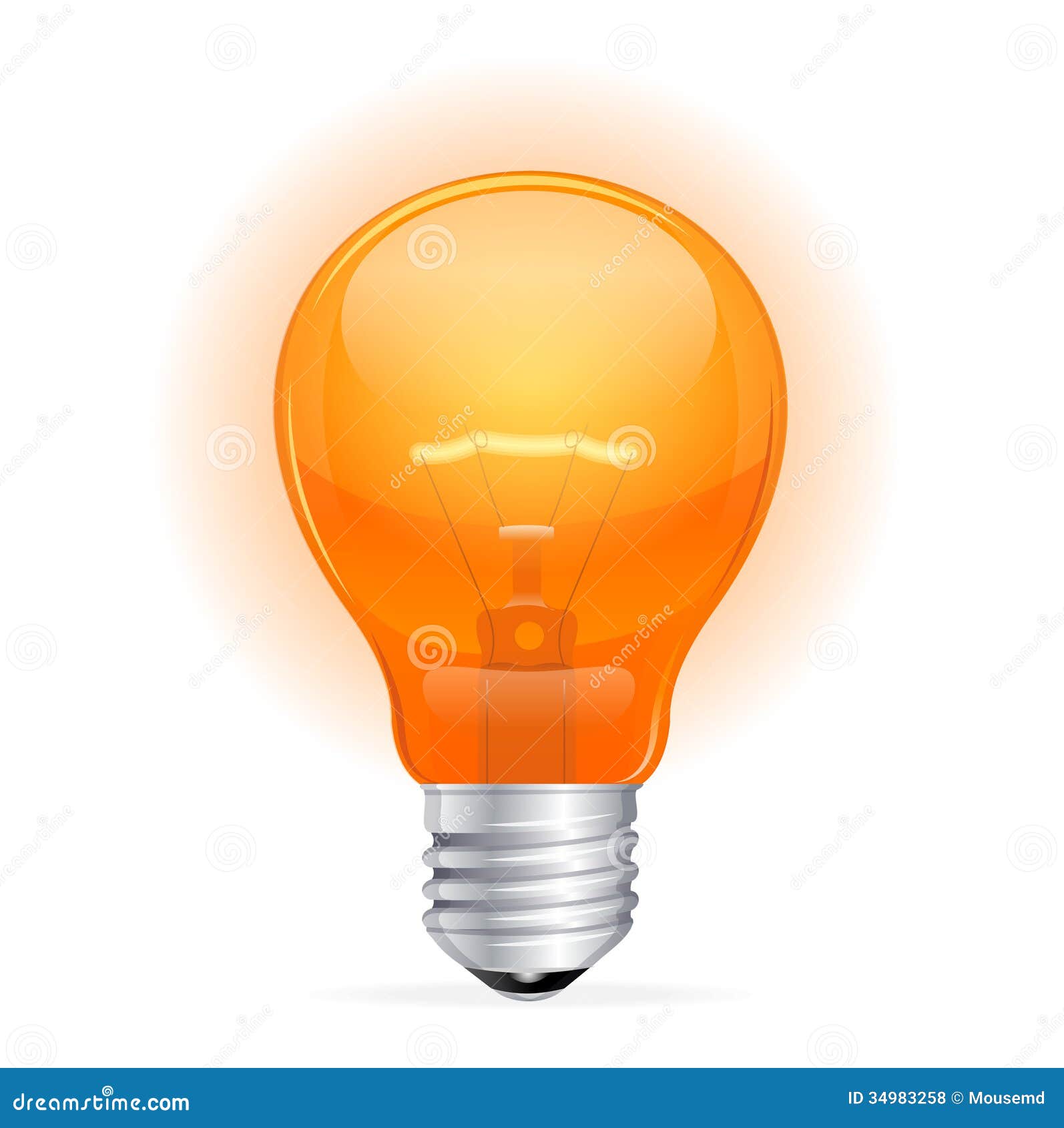 Vector Red Light Bulb on White Stock Vector - Illustration of ...