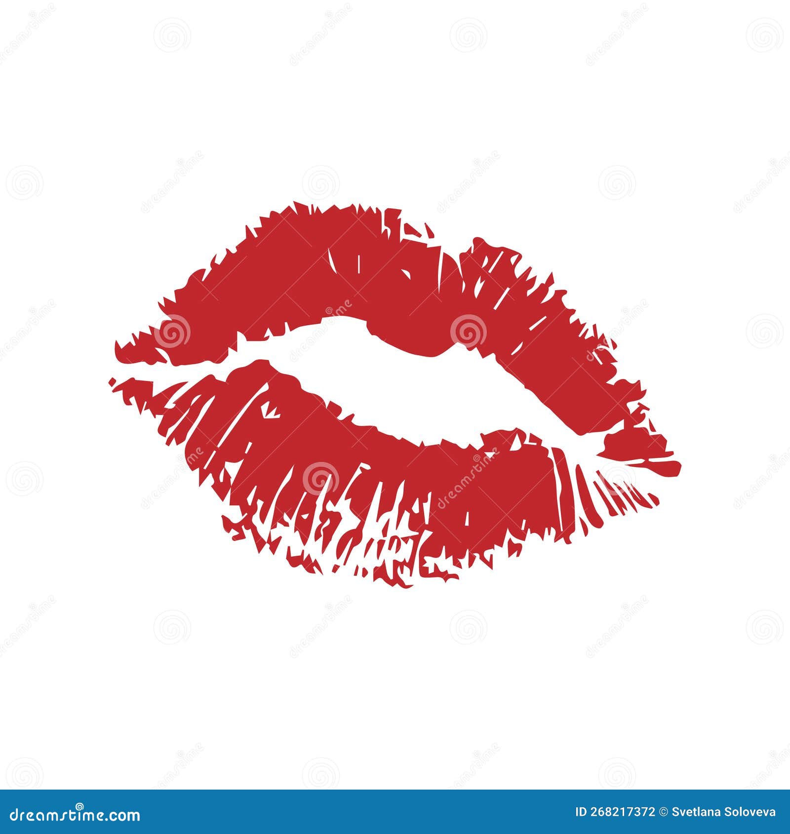 Vector Red Lipstick Lips Kiss Imprint Stock Vector - Illustration of ...