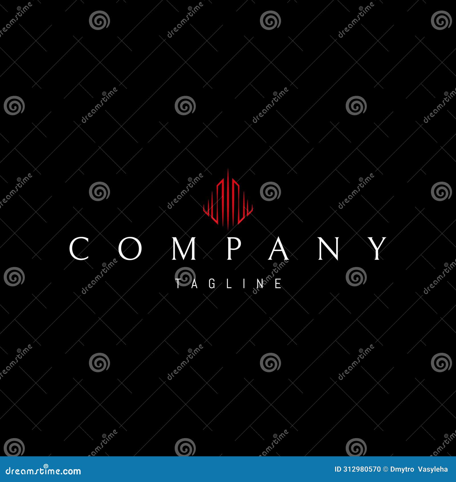 A Vector Red Logo with an Abstract Image of Columns in Perspective in a ...