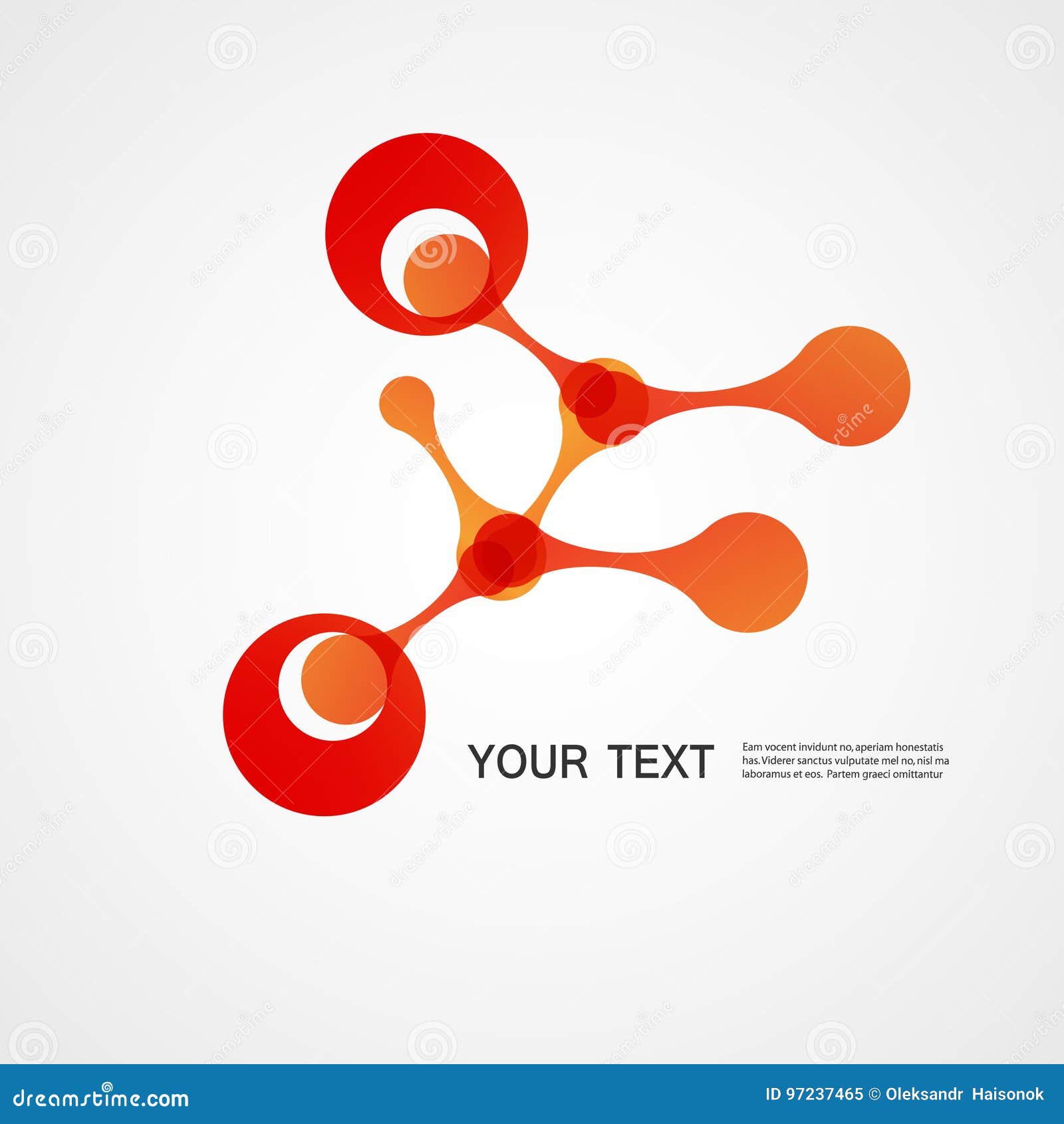 Vector Red Molecule on a White Background Stock Vector - Illustration ...