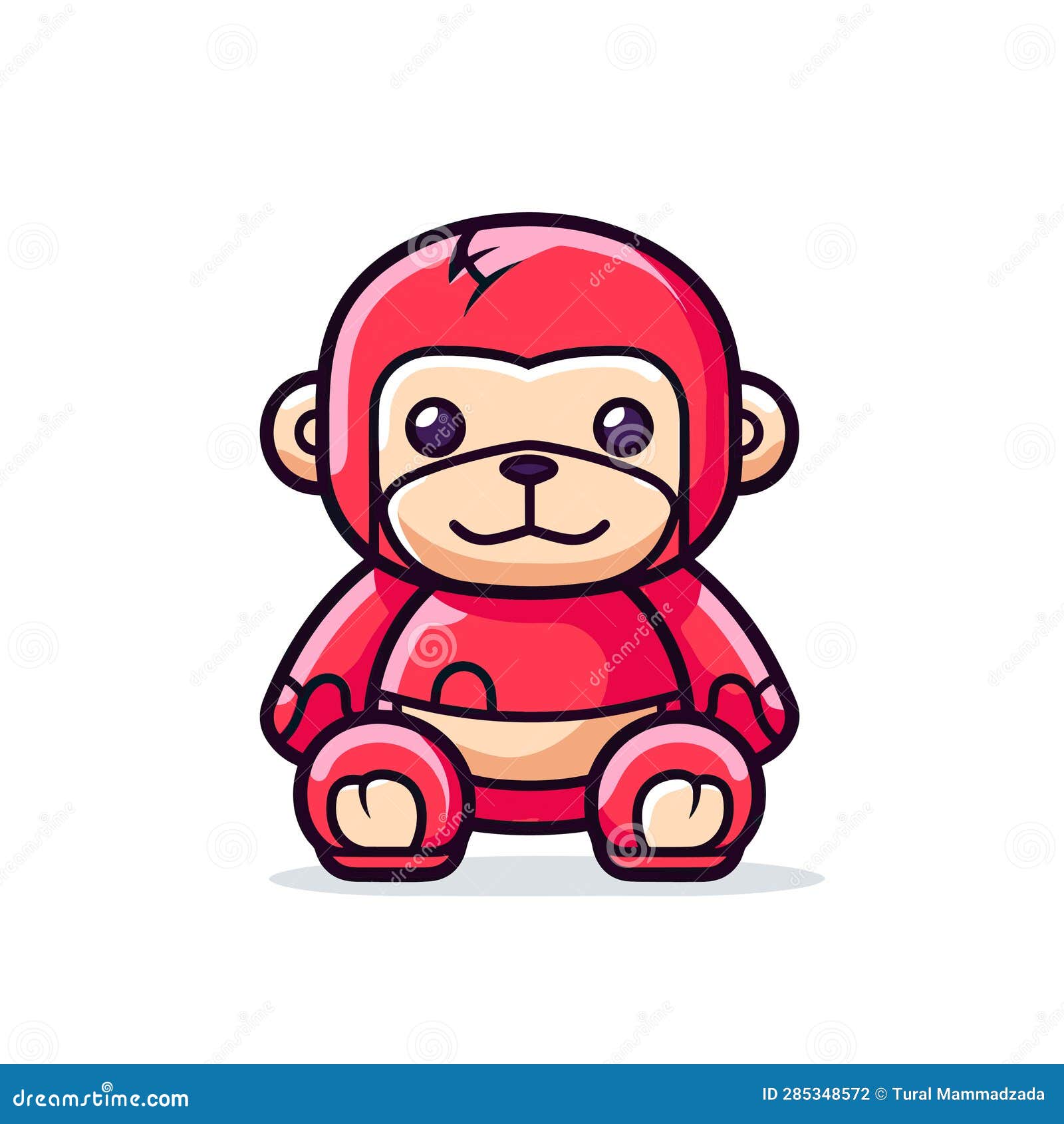Vector of a Red Monkey Sitting on a White Background Stock Vector ...