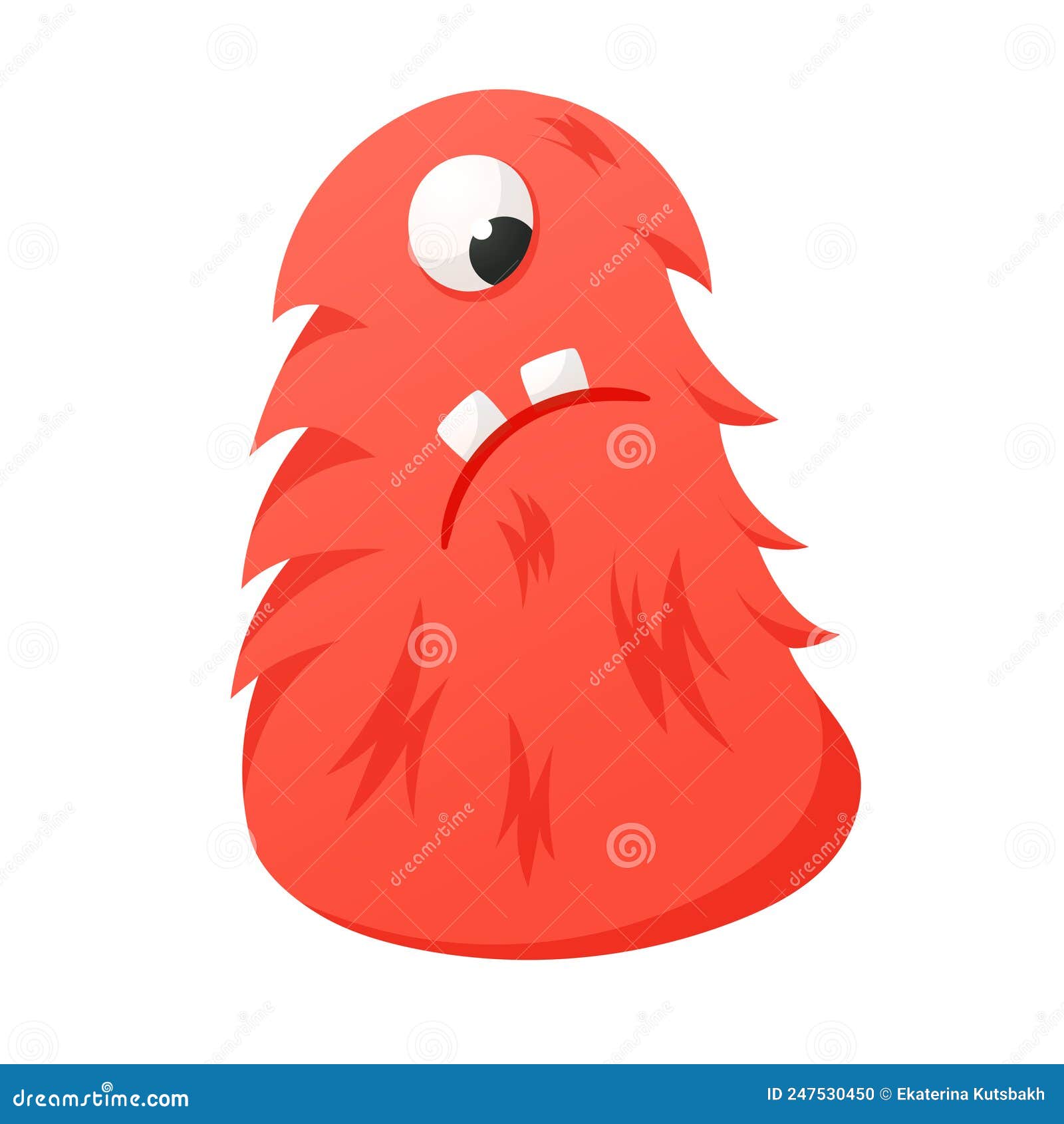 Vector Funny Monster Character Isolated on White. Stock Vector ...