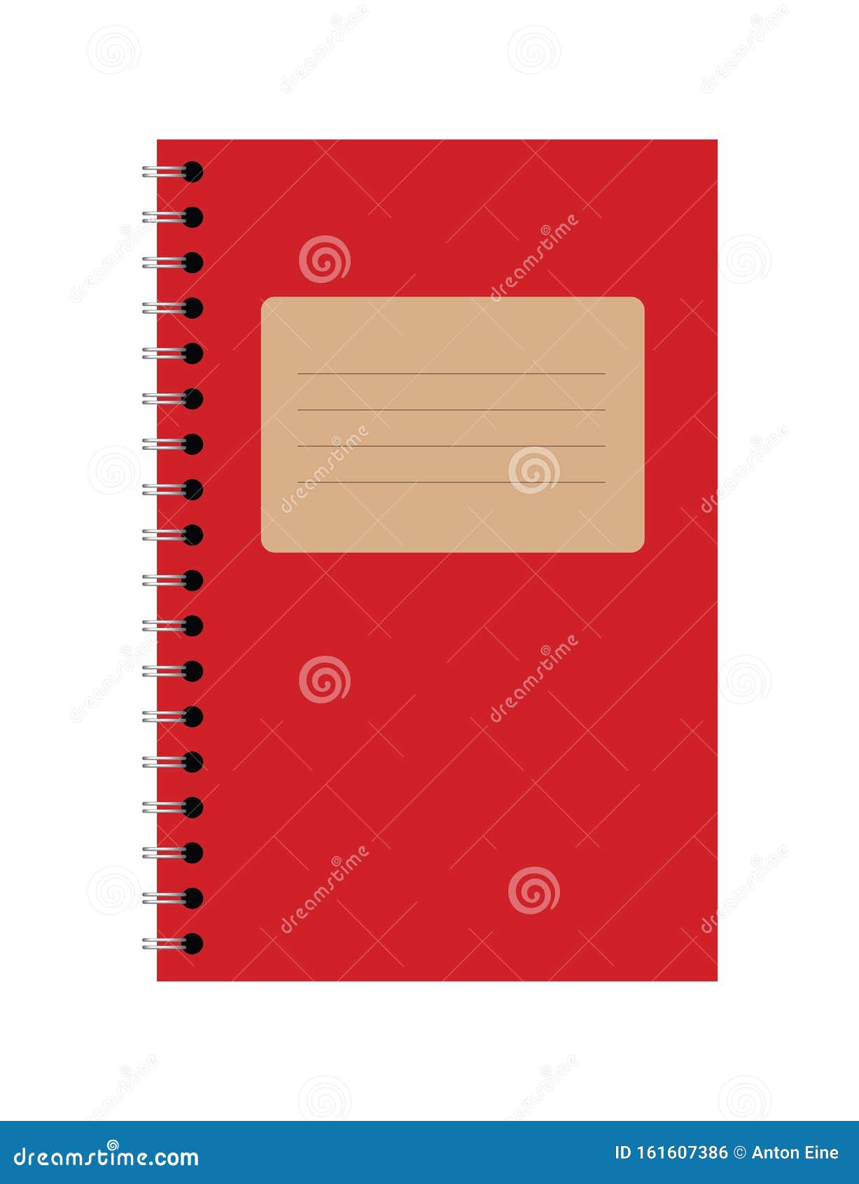 Vector Red Notebook with Brown Paper Sign Stock Vector - Illustration ...