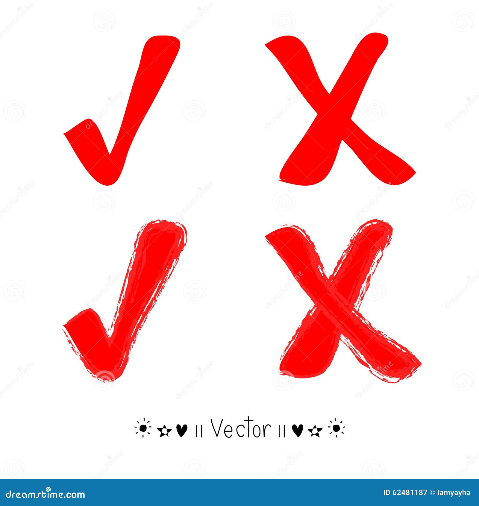 Vector Red Painted Ticks Icon, Illustration EPS10 Stock Vector ...