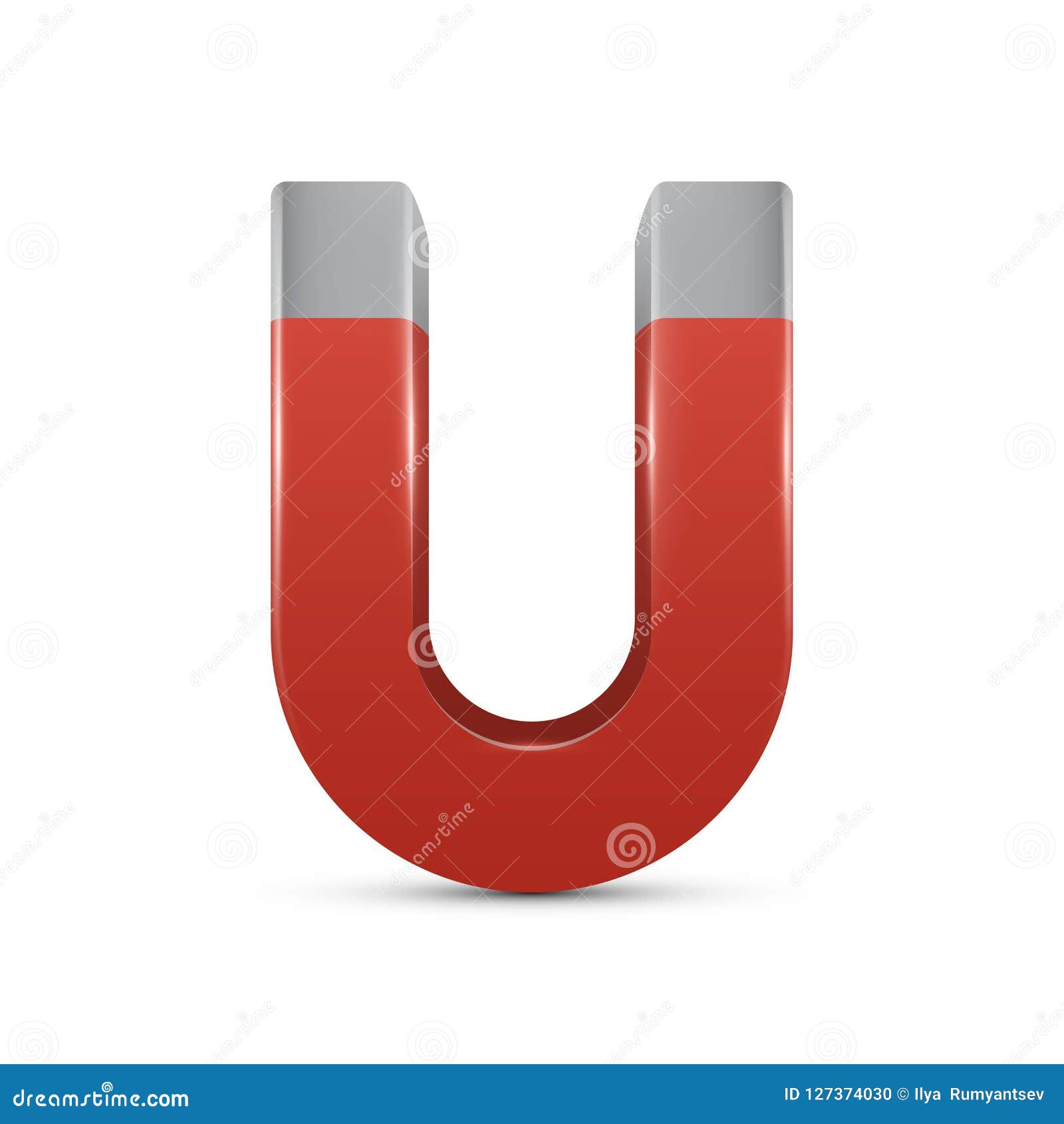 Vector Red Permanent Magnet Stock Vector - Illustration of gravity ...