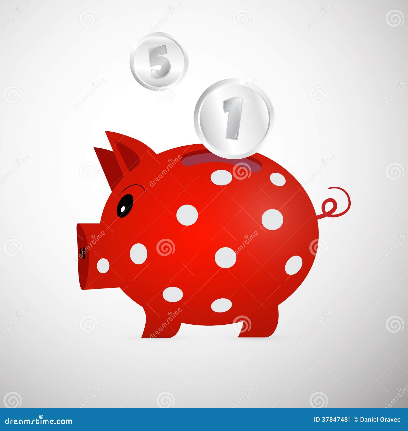 Vector Red Piggy Bank Illustration Stock Vector - Illustration of bank ...