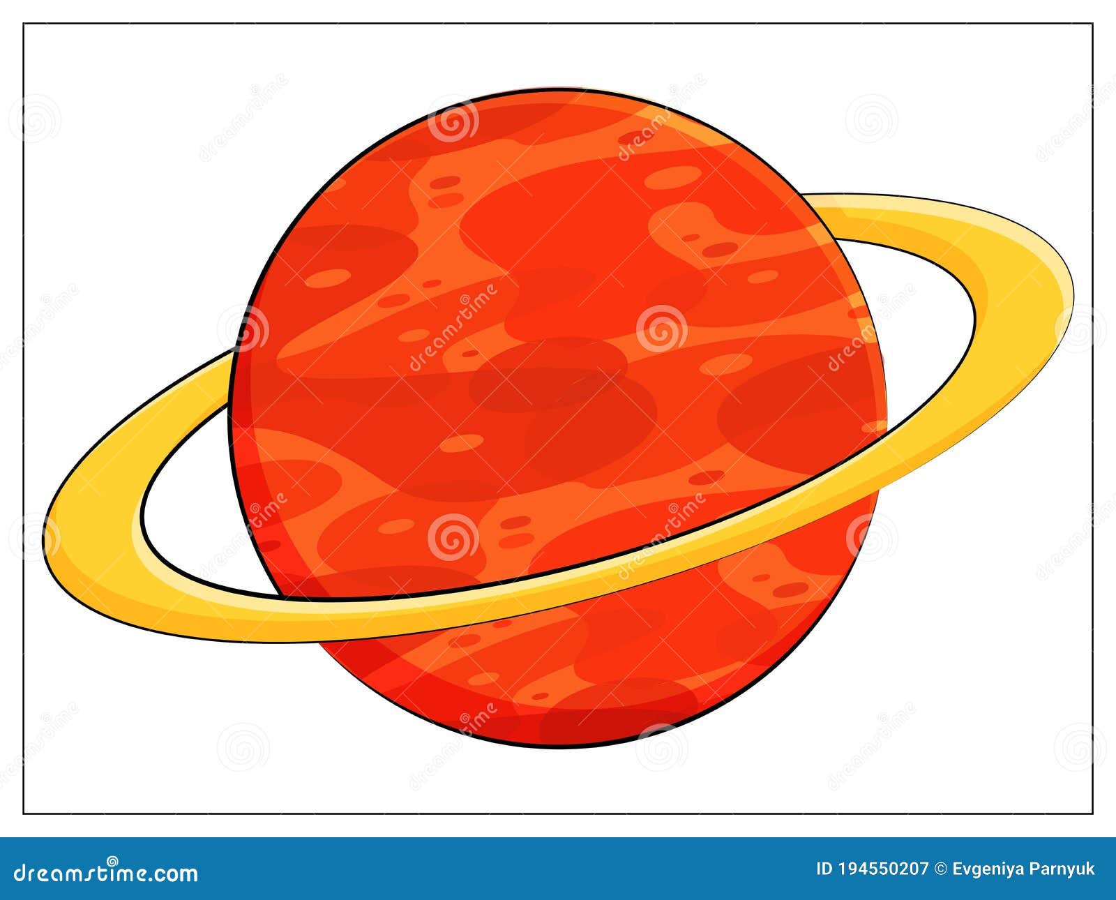 Red Orange Saturn Planet