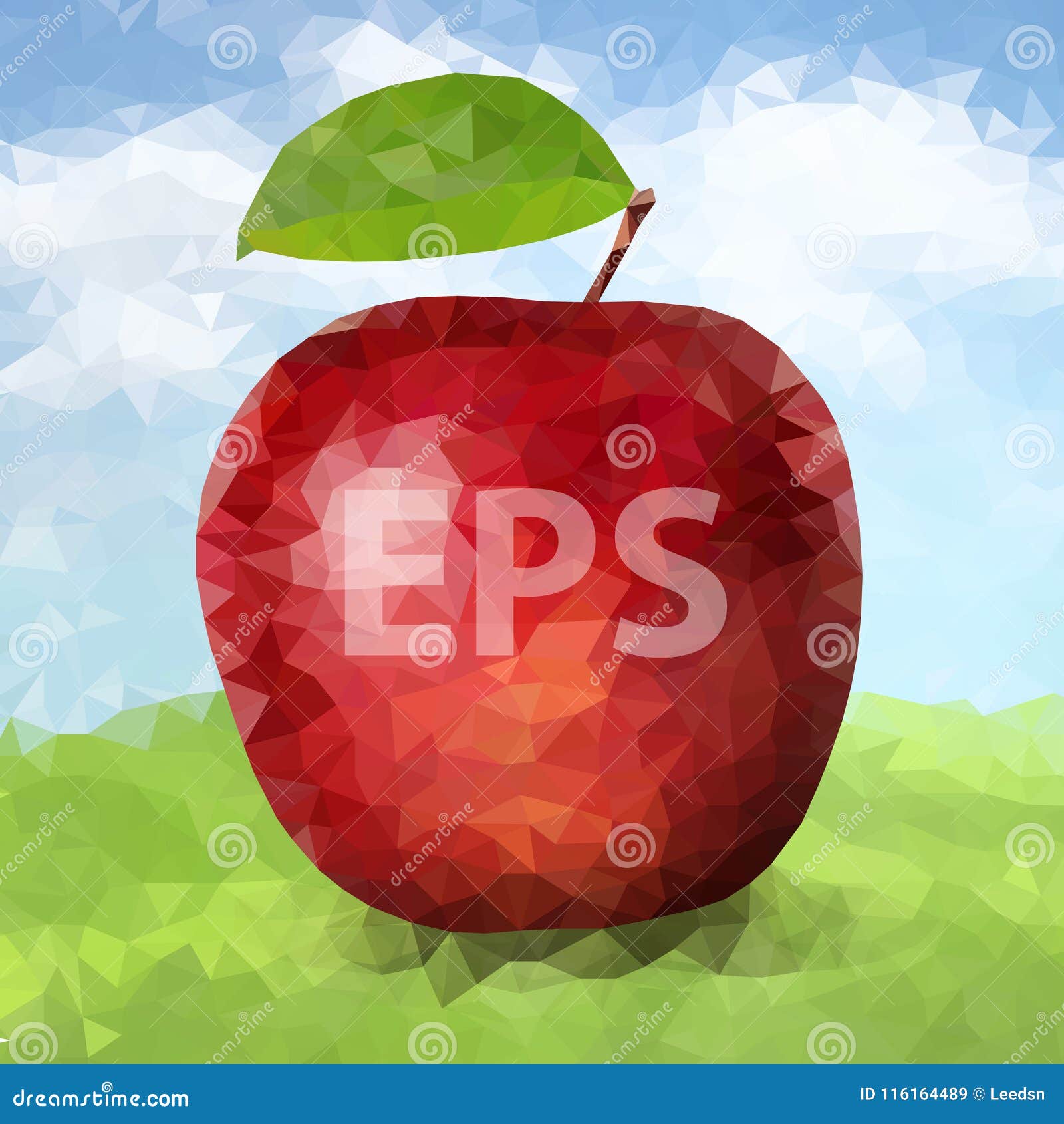 Red Polygon Apple 02 [Converted] Stock Vector - Illustration of ...