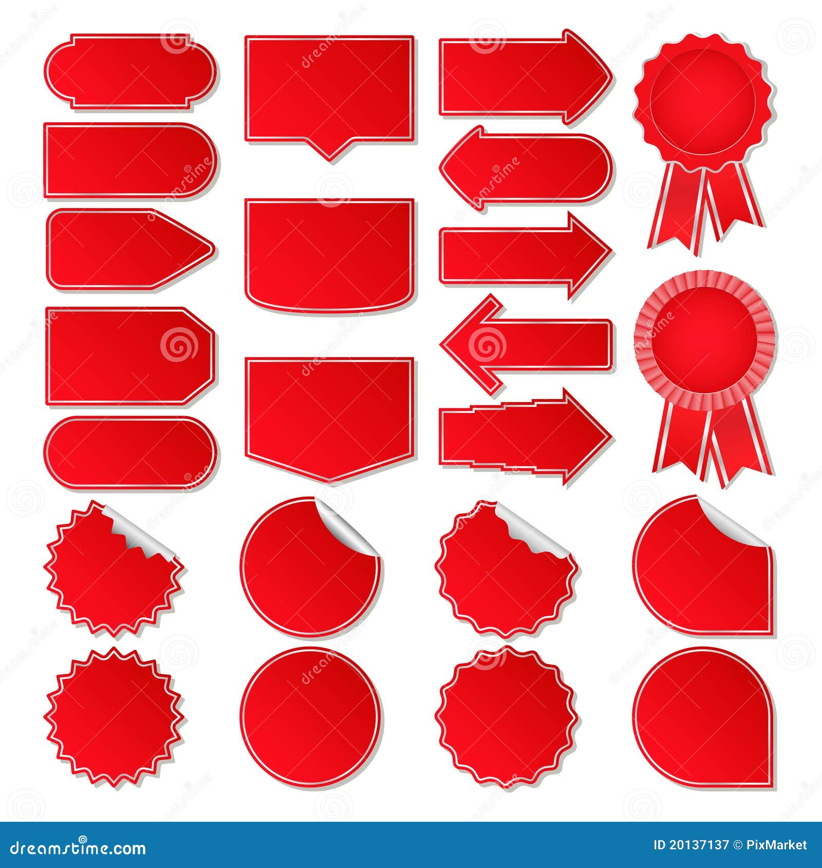 Vector Red Price Tags stock vector. Illustration of blank - 20137137