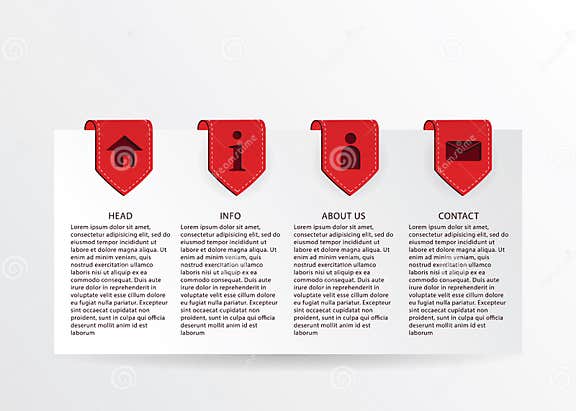 Vector Red Progress Card with Gold Ribbon Marks and Simple Web I Stock ...