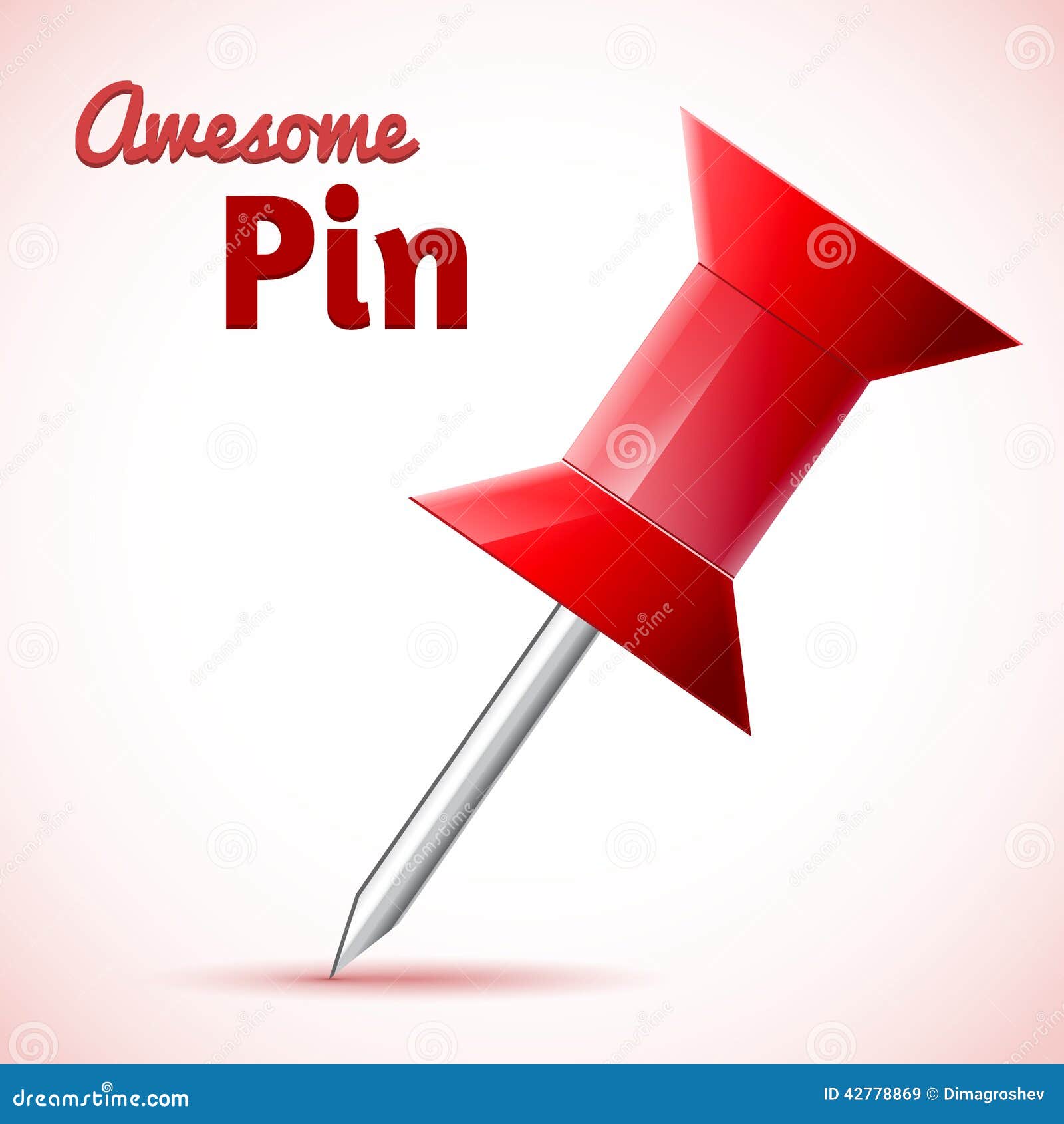 Vector red push pin stock illustration. Illustration of sharp - 42778869