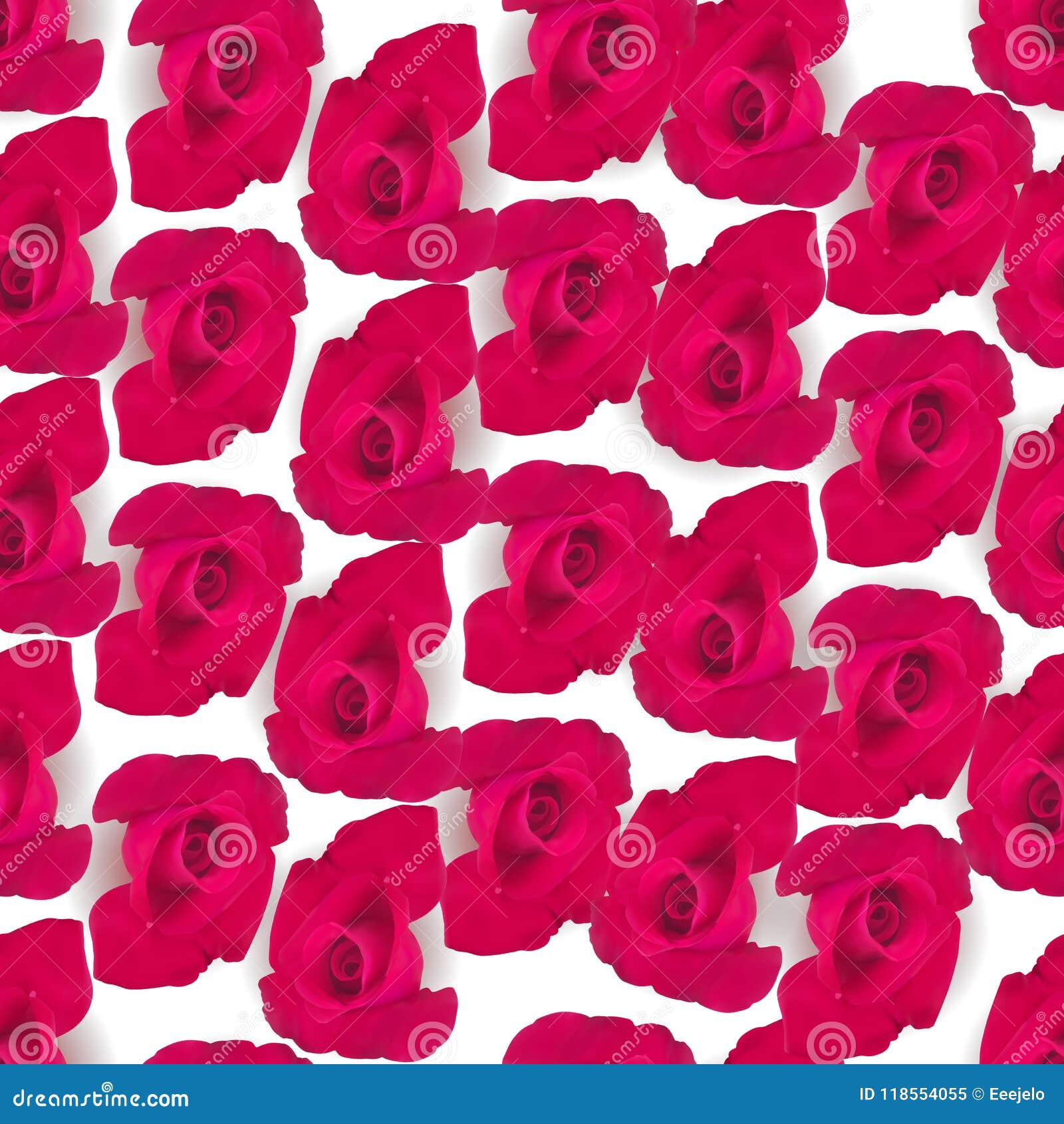 Vector Red Rose Seamless Background Stock Illustration - Illustration ...