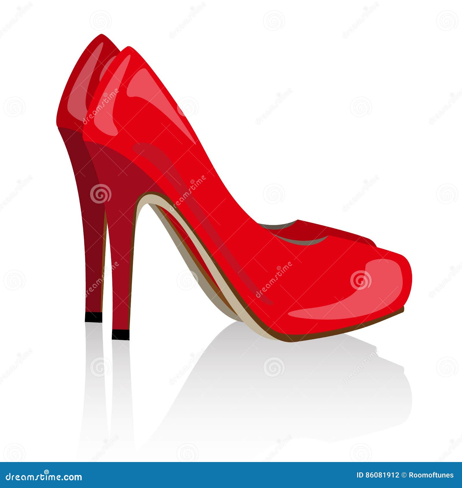Vector Red Realistic Women Shoes Stock Vector - Illustration of element ...