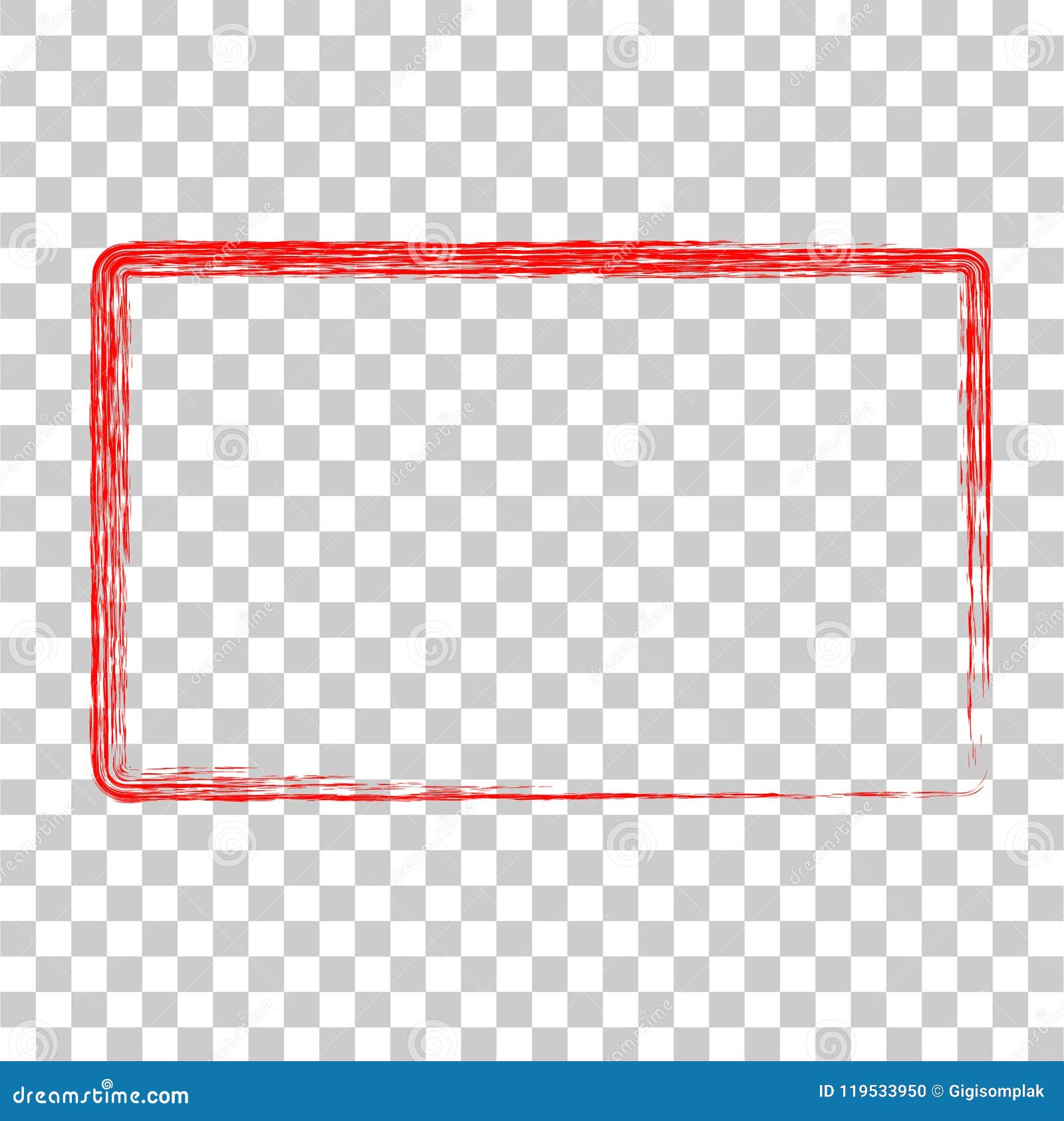 Red Rectangle Crayon Frame, at Transparent Effect Background Stock ...