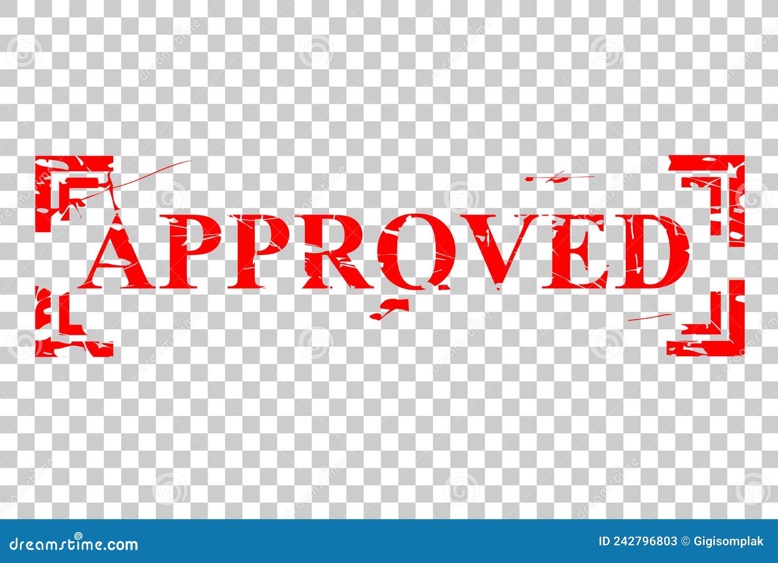 Simple Vector Red Rectangle Rubber Stamp Approved, at Transparent ...