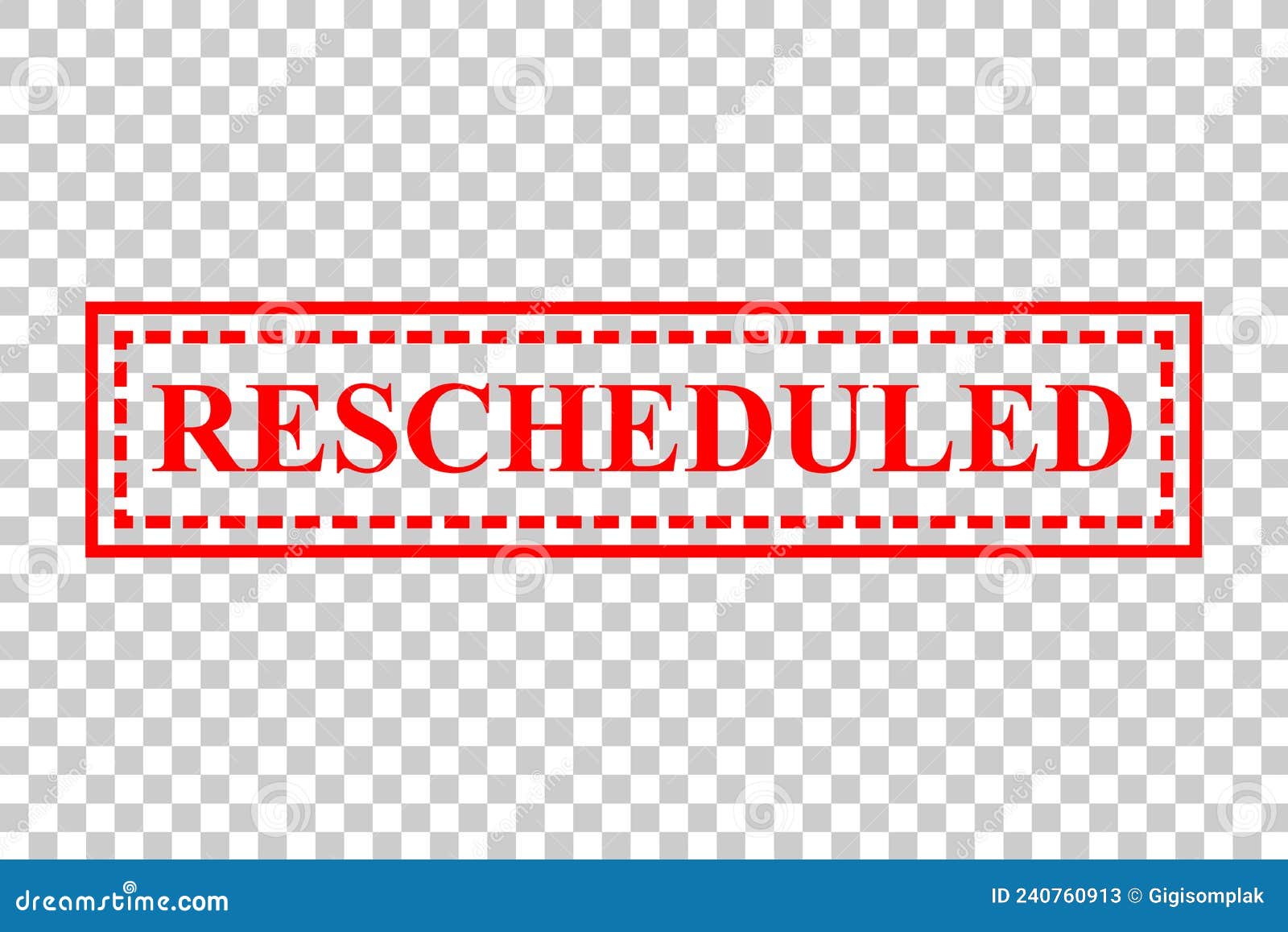Vector Red Rectangle Rubber Stamp Effect, Rescheduled, Re-scheduled ...