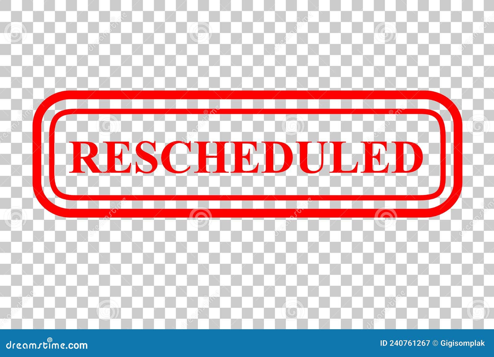 Vector Red Rectangle Rubber Stamp Effect, Rescheduled, Re-scheduled ...