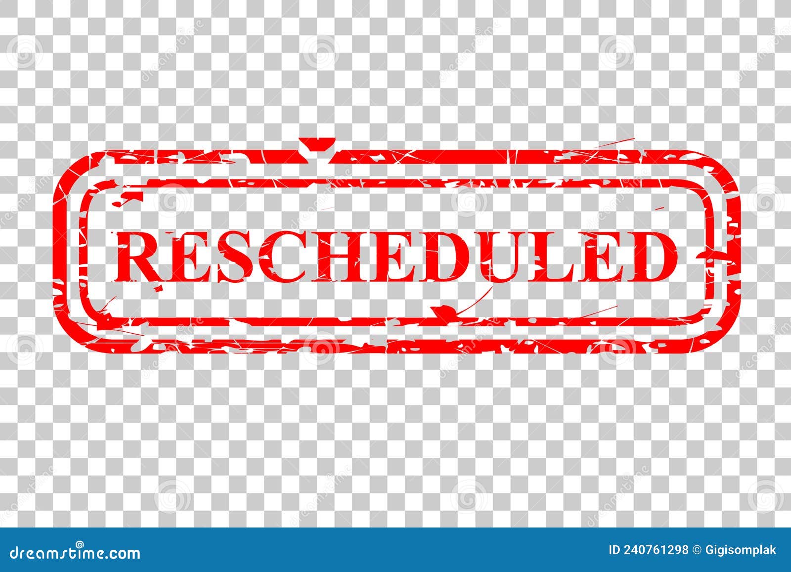Vector Red Rectangle Rubber Stamp Effect, Rescheduled, Re-scheduled ...
