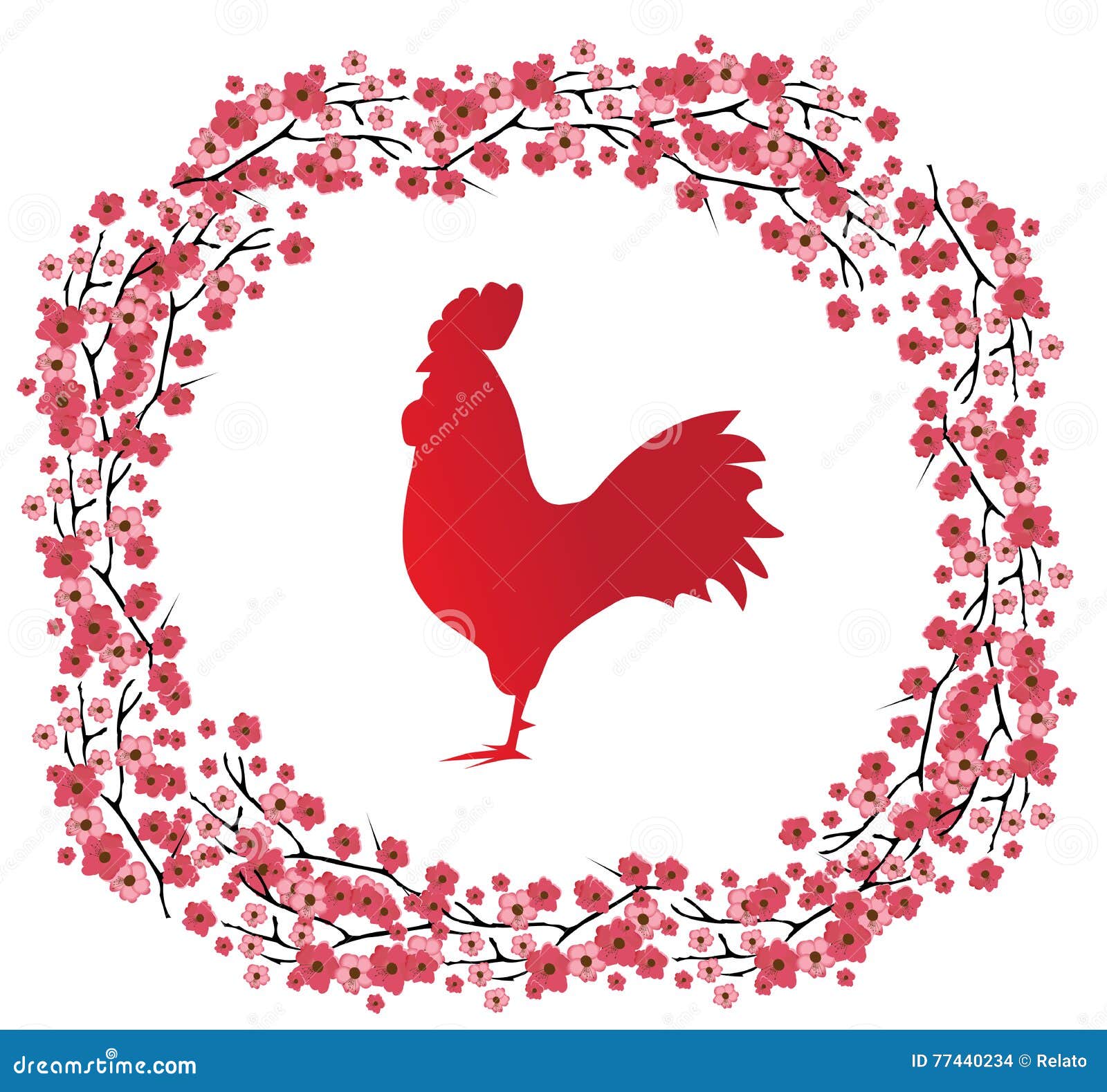 Vector red rooster stock vector. Illustration of cute - 77440234