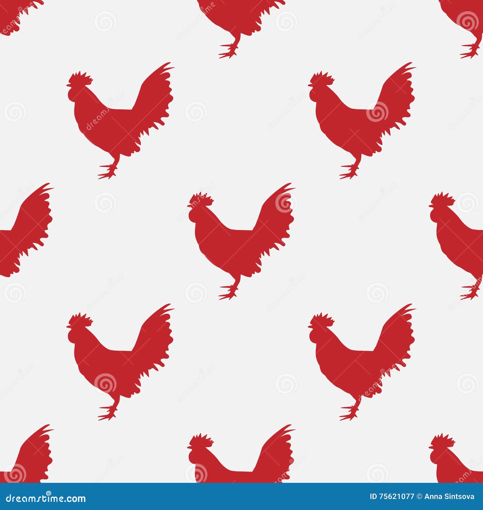 Vector Red Rooster Pattern | CartoonDealer.com #75621077