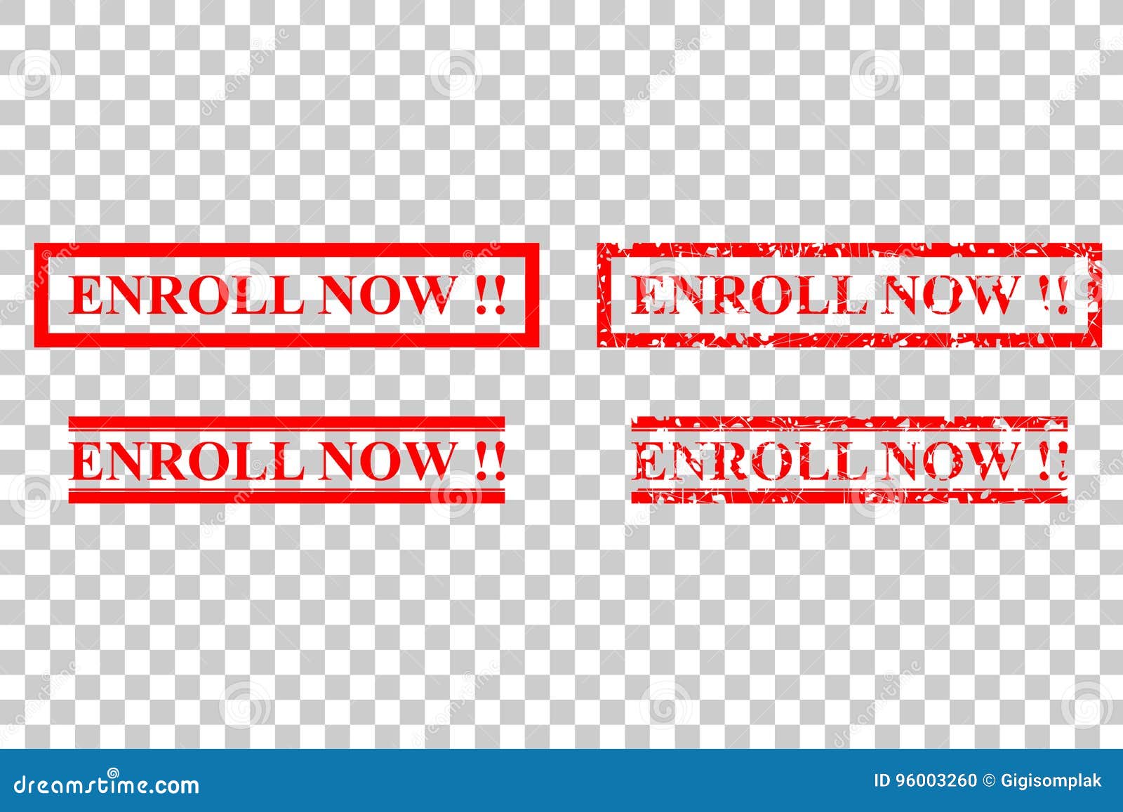 Red Rubber Stamp Effect, Enroll Now Stock Vector - Illustration of ...