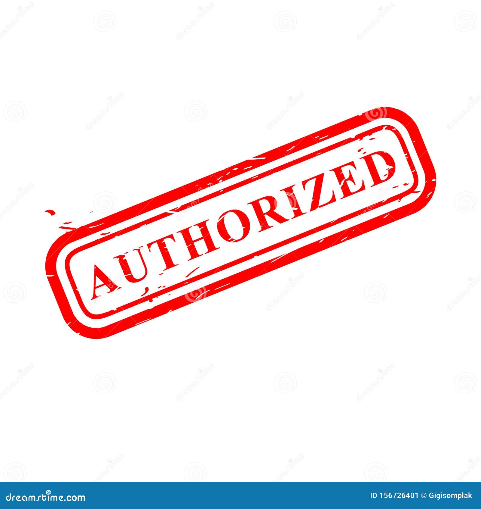 Simple Vector, Red Scratch Rubber Stamp, Authorized Stock Vector ...