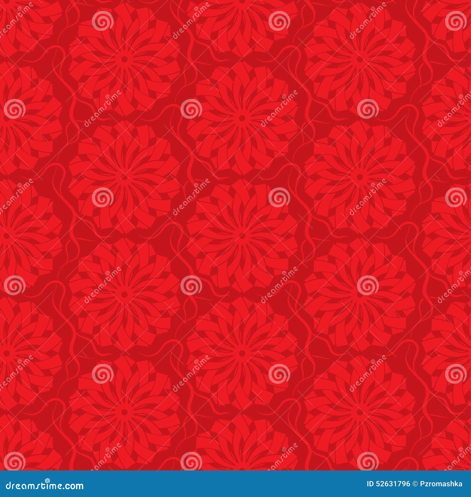 Vector Red Seamless Background. Ornamental Pattern Stock Vector ...