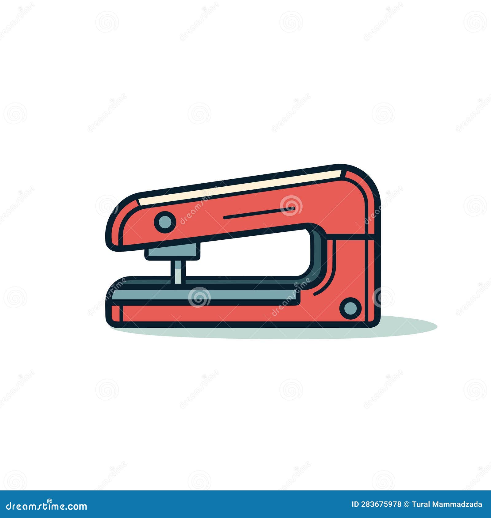 Vector of a Red Sewing Machine on a White Surface, with a Clean and ...