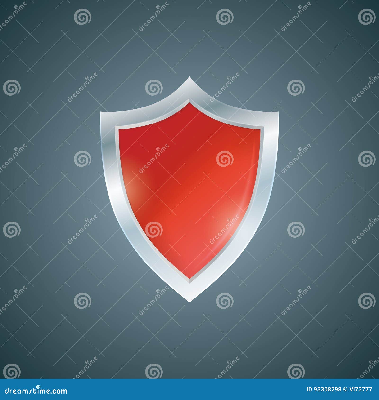 Vector Red Shield. Defense Icon. Protection Concept. Stock Vector ...