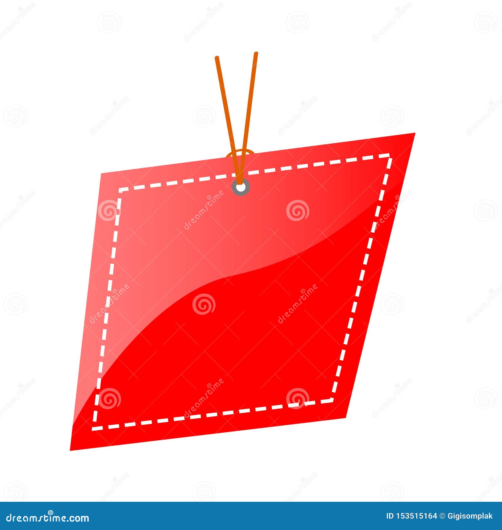 Vector Red Shining Blank Abstract, Rounded Corner Tag, Isolated on ...