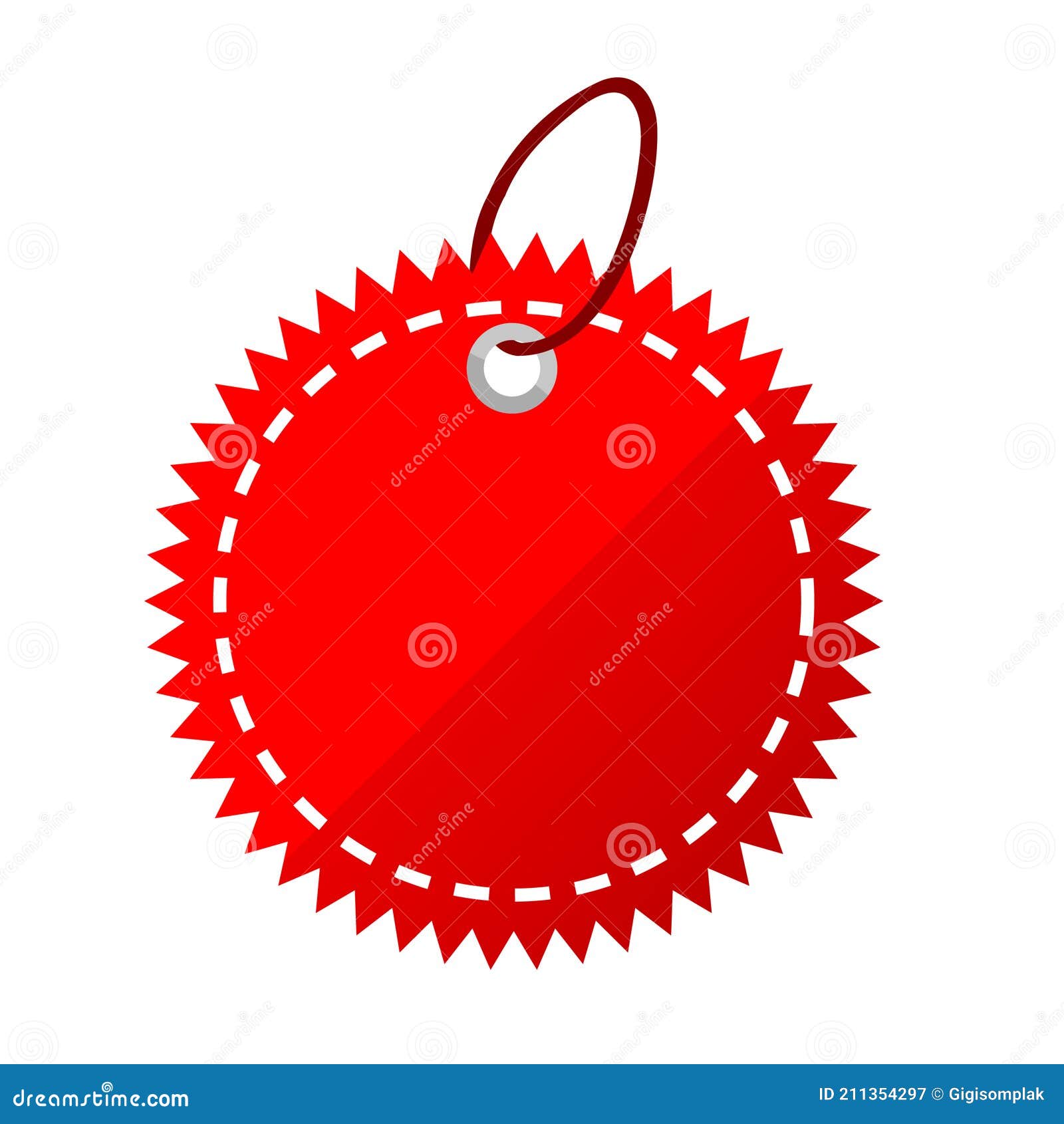 Vector Red Shining Blank Star, Rounded Corner Tag, Isolated on White ...