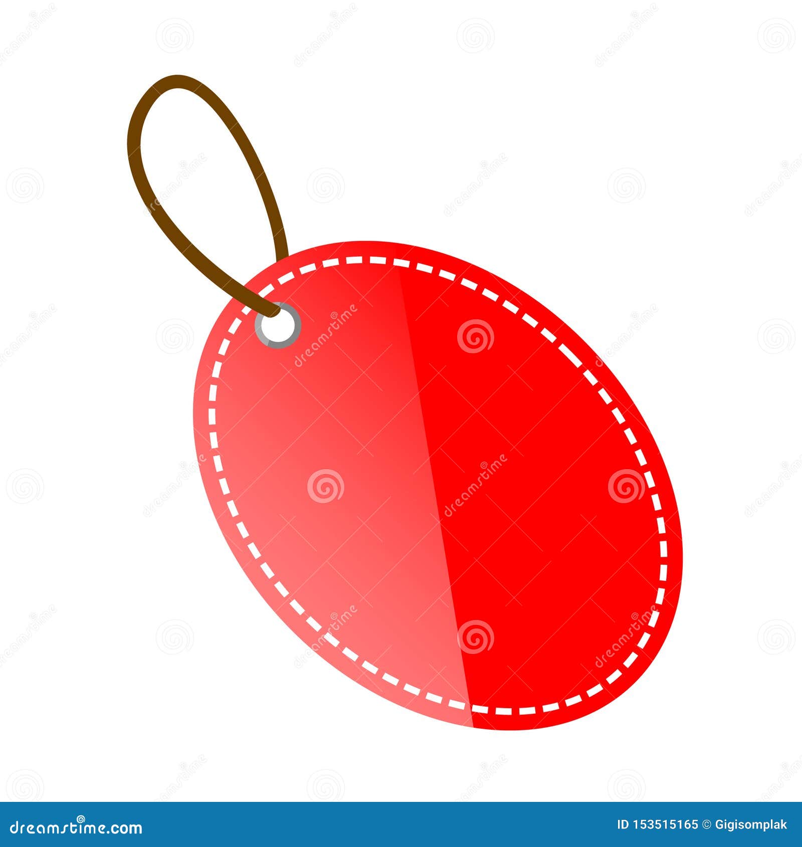 Vector Red Shining Oval Blank Tag, Isolated on White Stock Vector ...