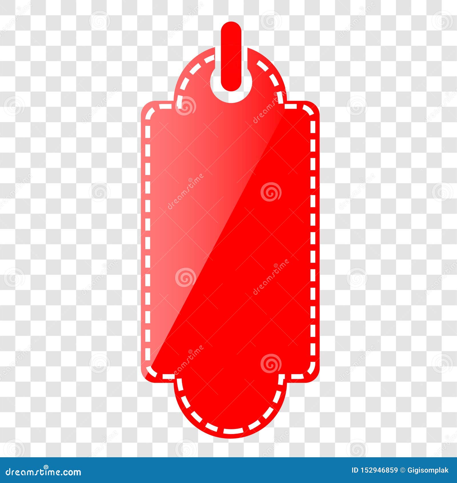 Vector Red Shining Oval and Rectangle Blank Tag, Icon Style, at ...
