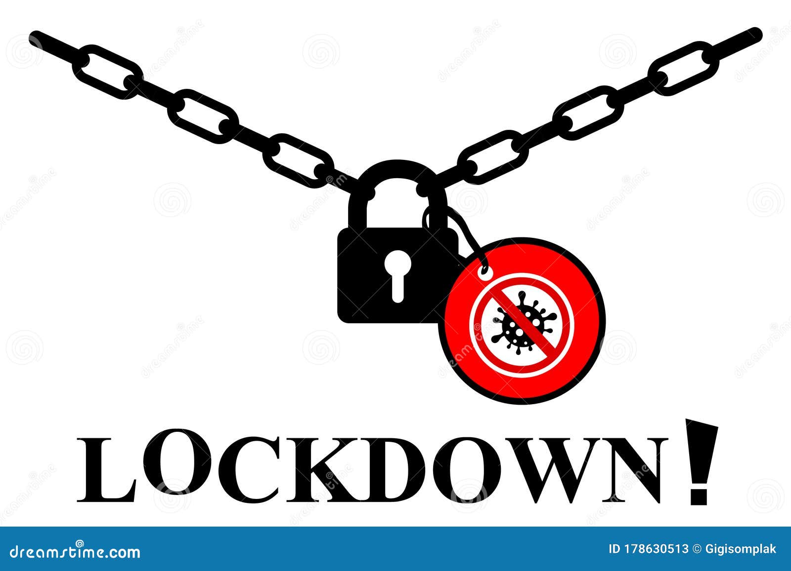 Simple Vector Red Sign, Lock Down Isolated on White Stock Vector ...