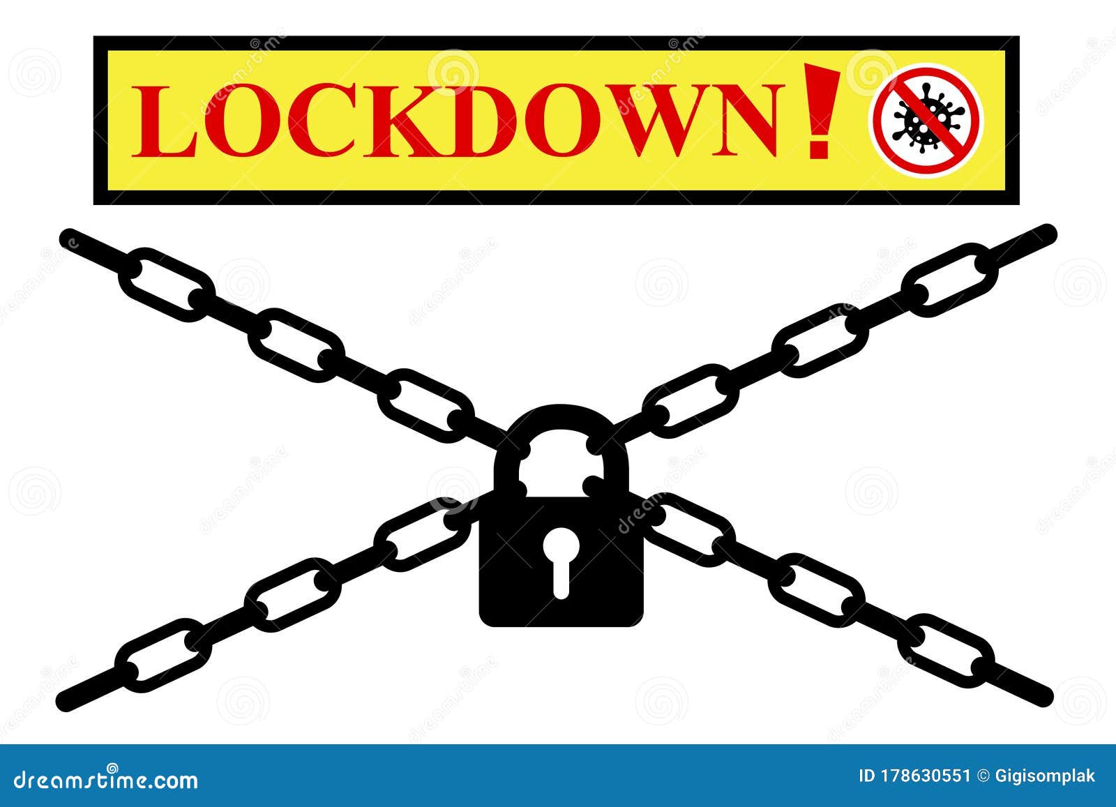 Simple Vector Red Sign, Lock Down, at Transparent Effect Background ...