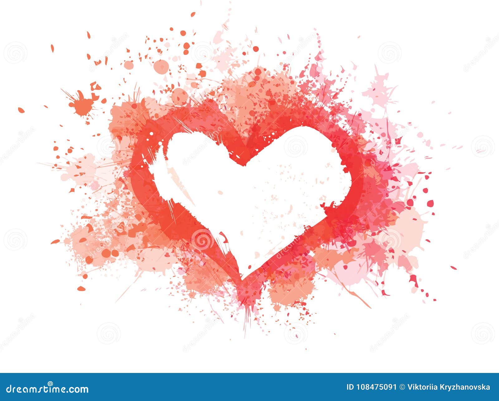 Vector Red, Splashing Heart. Stock Vector - Illustration of abstract ...