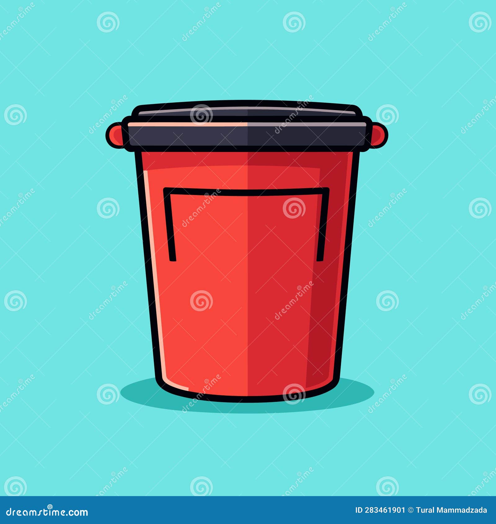 Vector of a Red Trash Can Icon on a Blue Background Stock Vector ...