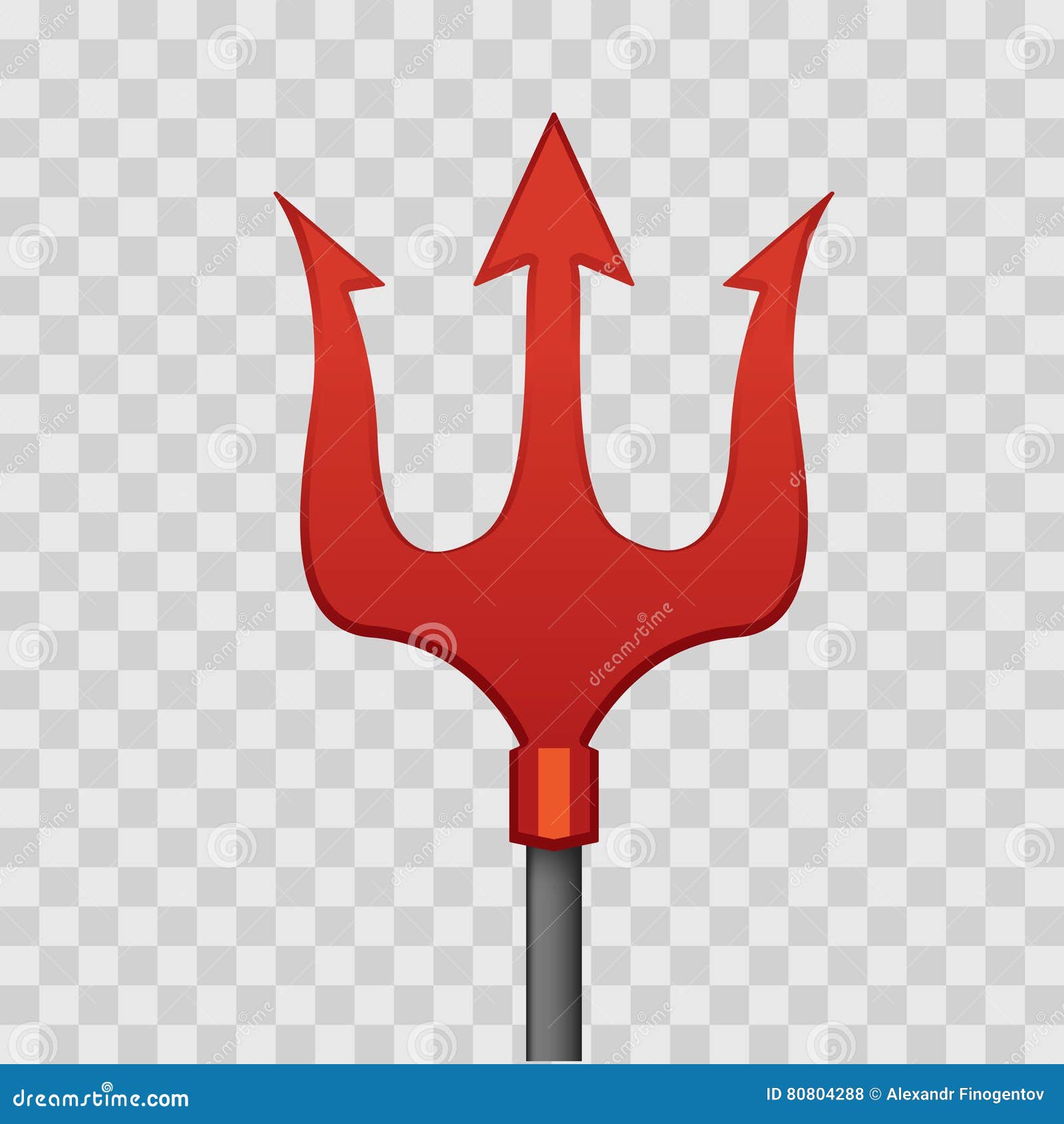 Vector Red Trident of the Devil Isolated on Transparent Checkered ...