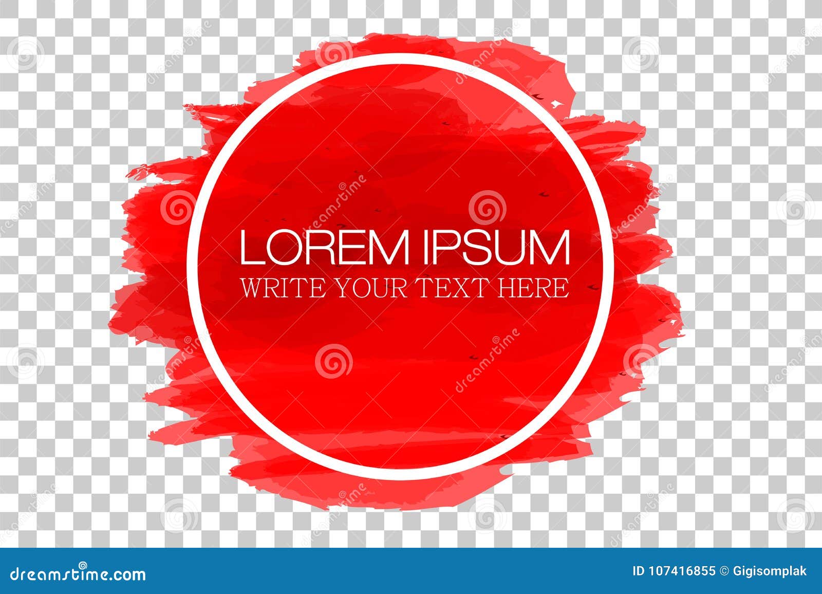 Red Water Color Text Frame with White Circle Shape Line, at Transparent ...