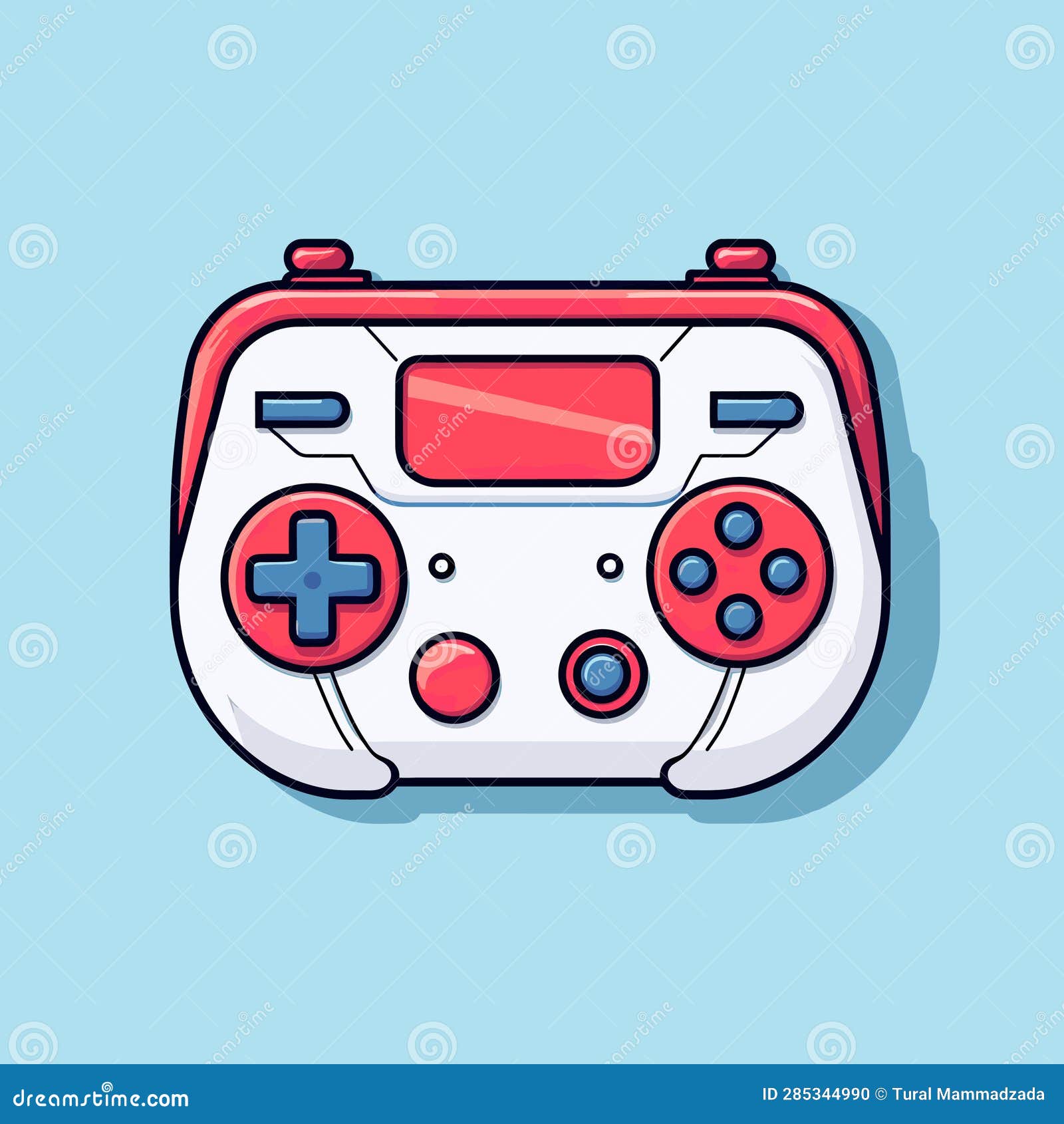 Vector of a Red and White Game Controller on a Blue Background Stock ...
