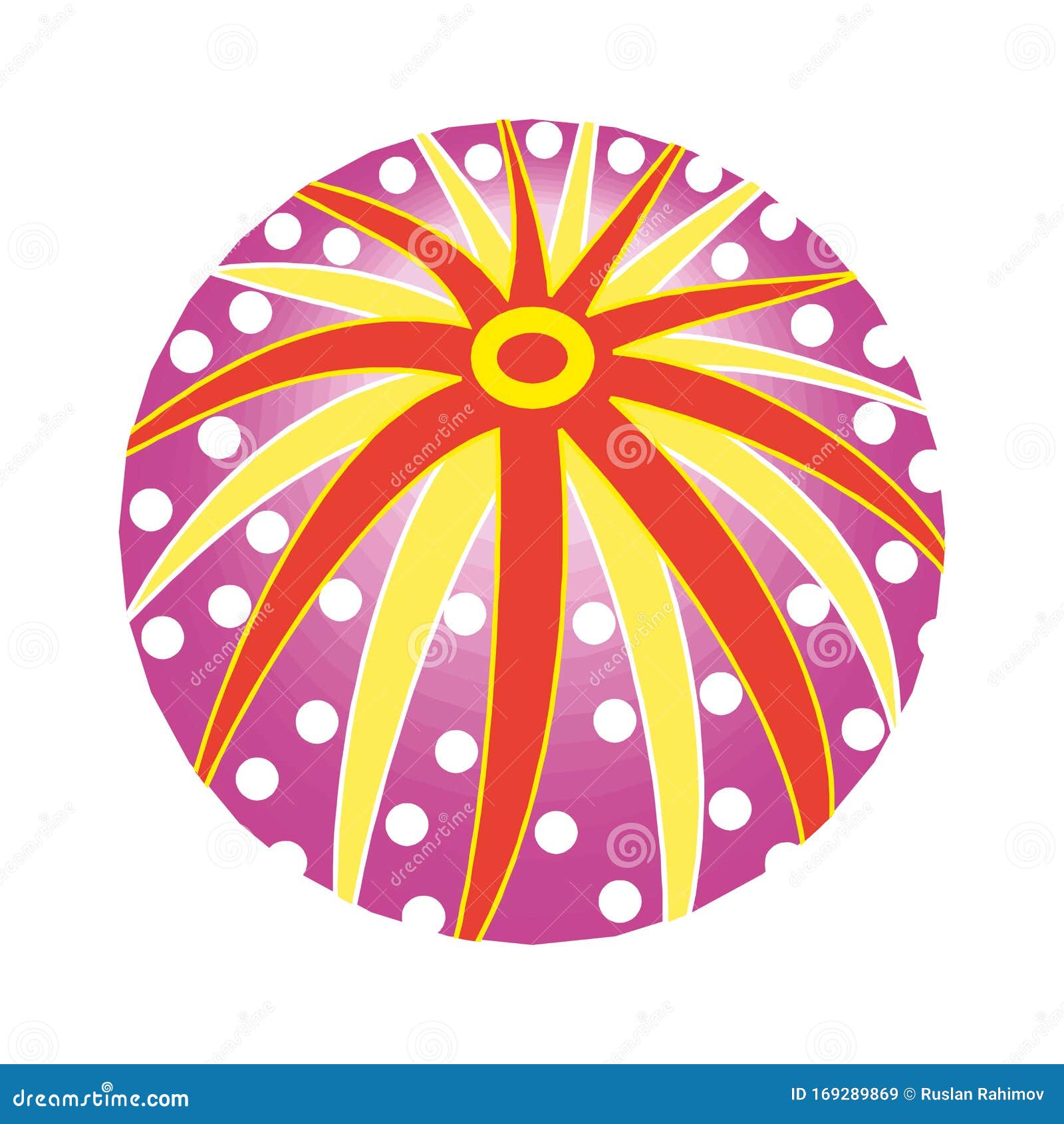 Vector Red and Yellow Circus Ball on a White Background Stock ...