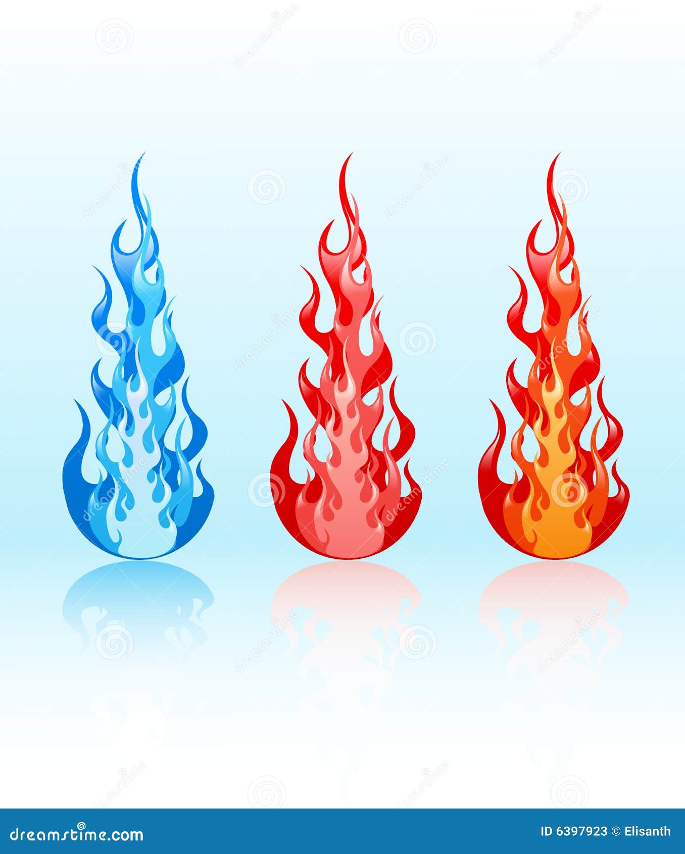 Vector Reeks Glanzende Vlammen Vector Illustratie - Illustration of ...