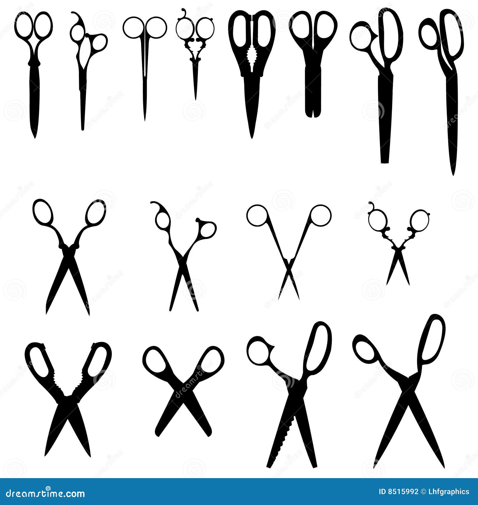 Vector reeks van schaar vector illustratie. Illustration of levering ...