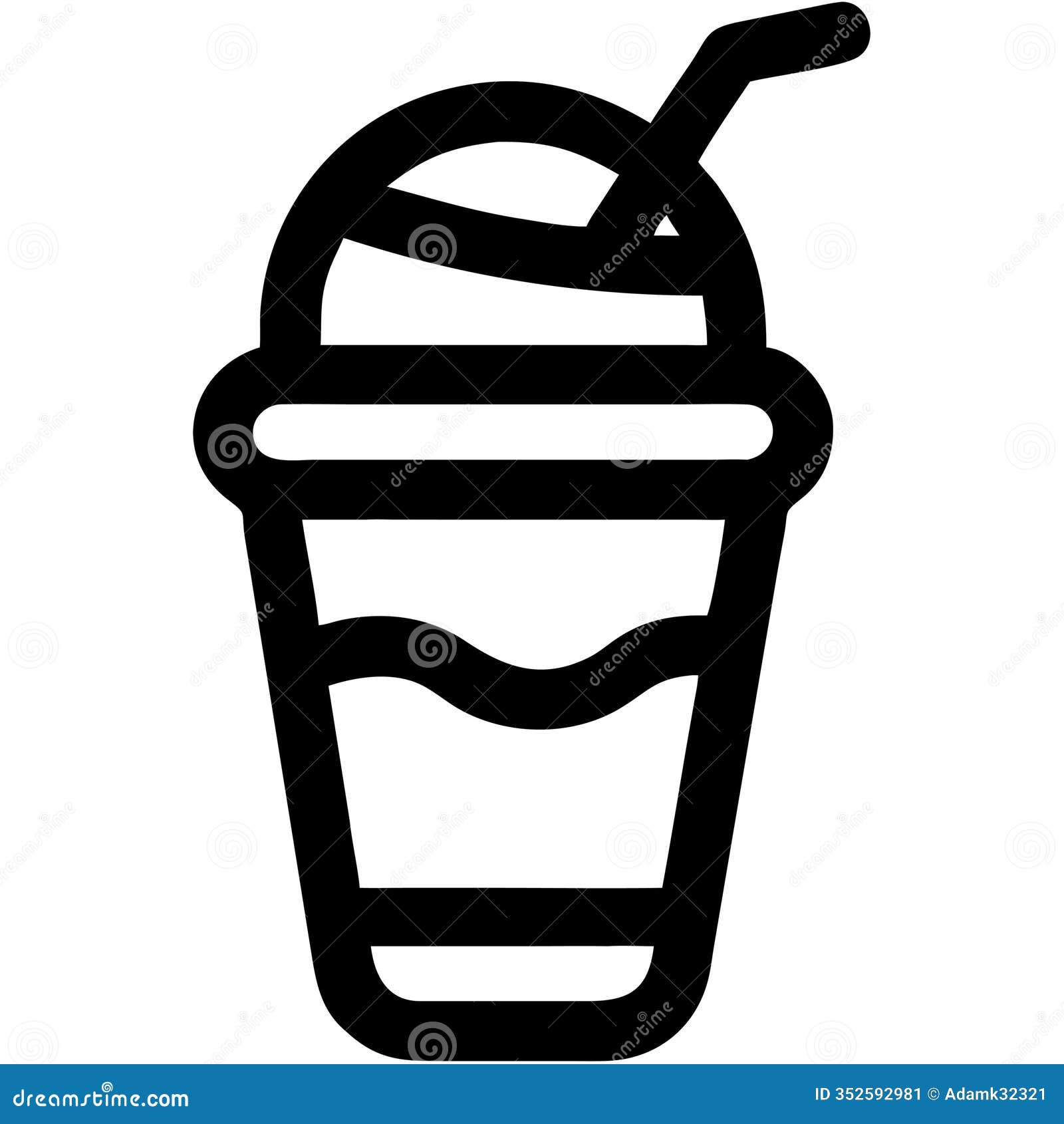 Vector of Refreshing Beverage Cup with Straw for Illustrations and ...
