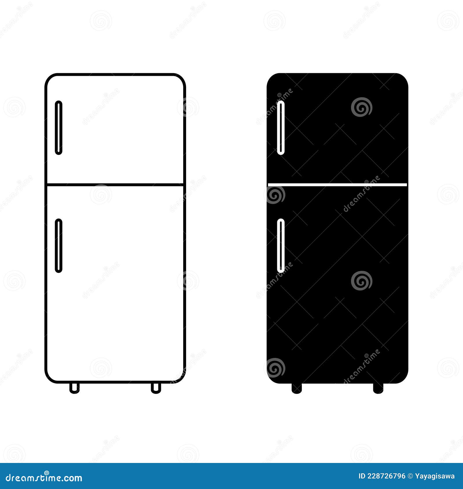 Vector Refrigerator Isolated on White. Refrigerator Icon in Flat Style ...