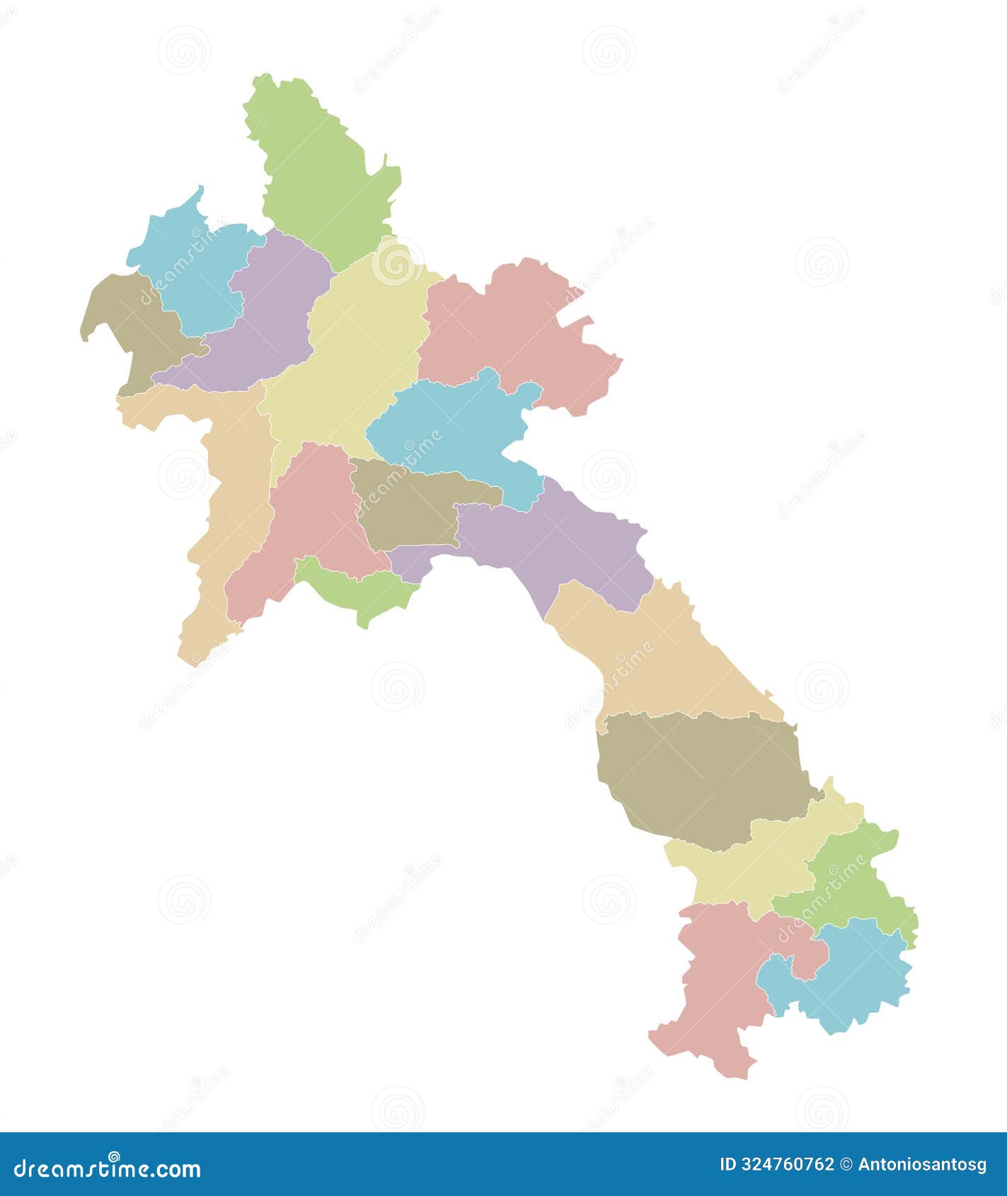 Blank Map Laos. High Quality Map Laos With Provinces On Transparent ...