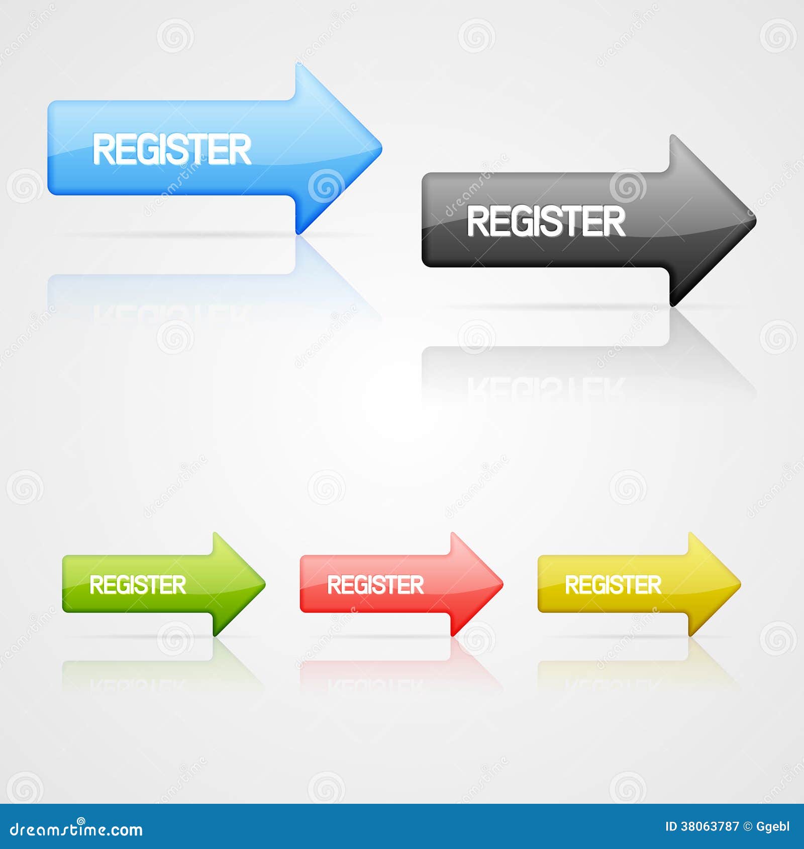 Vector register buttons stock vector. Illustration of registration ...